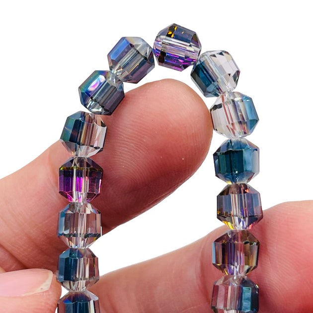 8mm Decagon Glass Crystal Violet Dream | Beadorea
