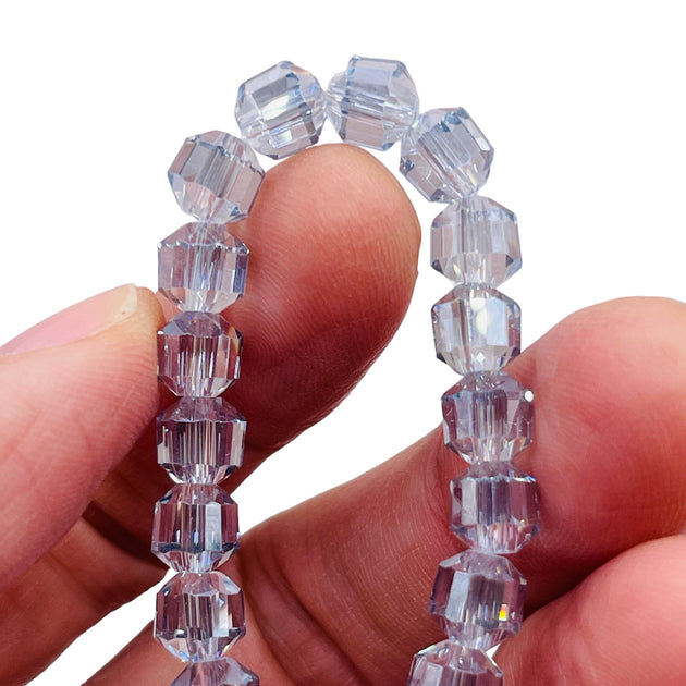 8mm Decagon Glass Crystal Gray Blue | Beadorea