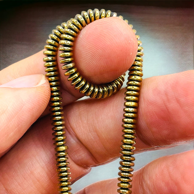 4x1mm Roundel Hematite Gold | Beadorea