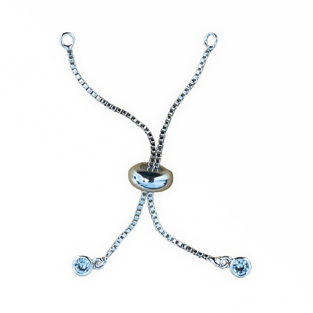 Travel Bits Kit with Chain and Stopper Set-Rhodium | Beadorea