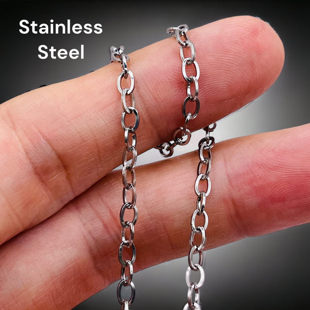 3mm Cable Chain Stainless Steel | Beadorea