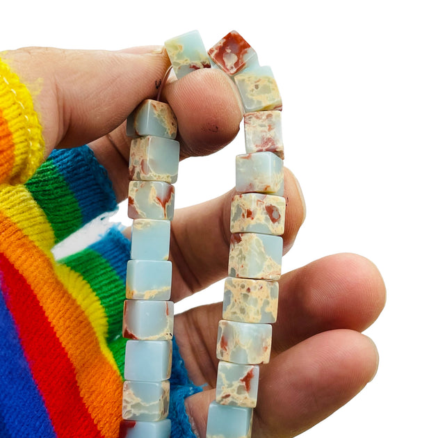 8mm Cube Fancy Agate | Beadorea