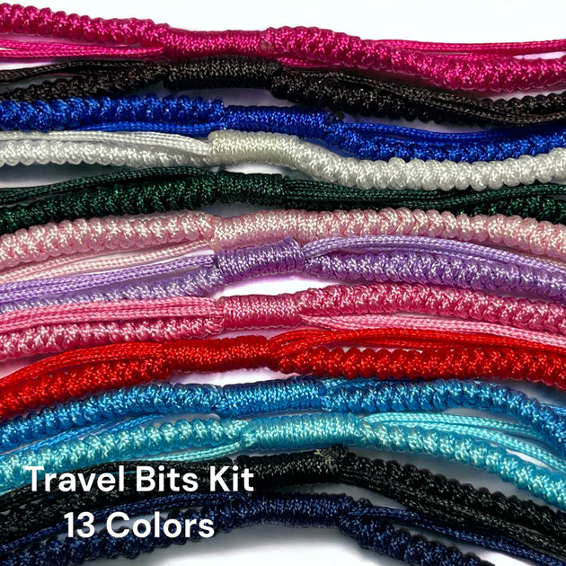 Travel Bits Kit Macrame with Sliding Cord Bracelet-Gold | Beadorea